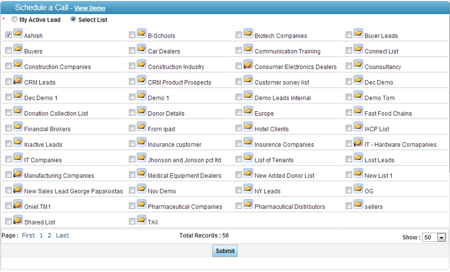 Create Schedule Call